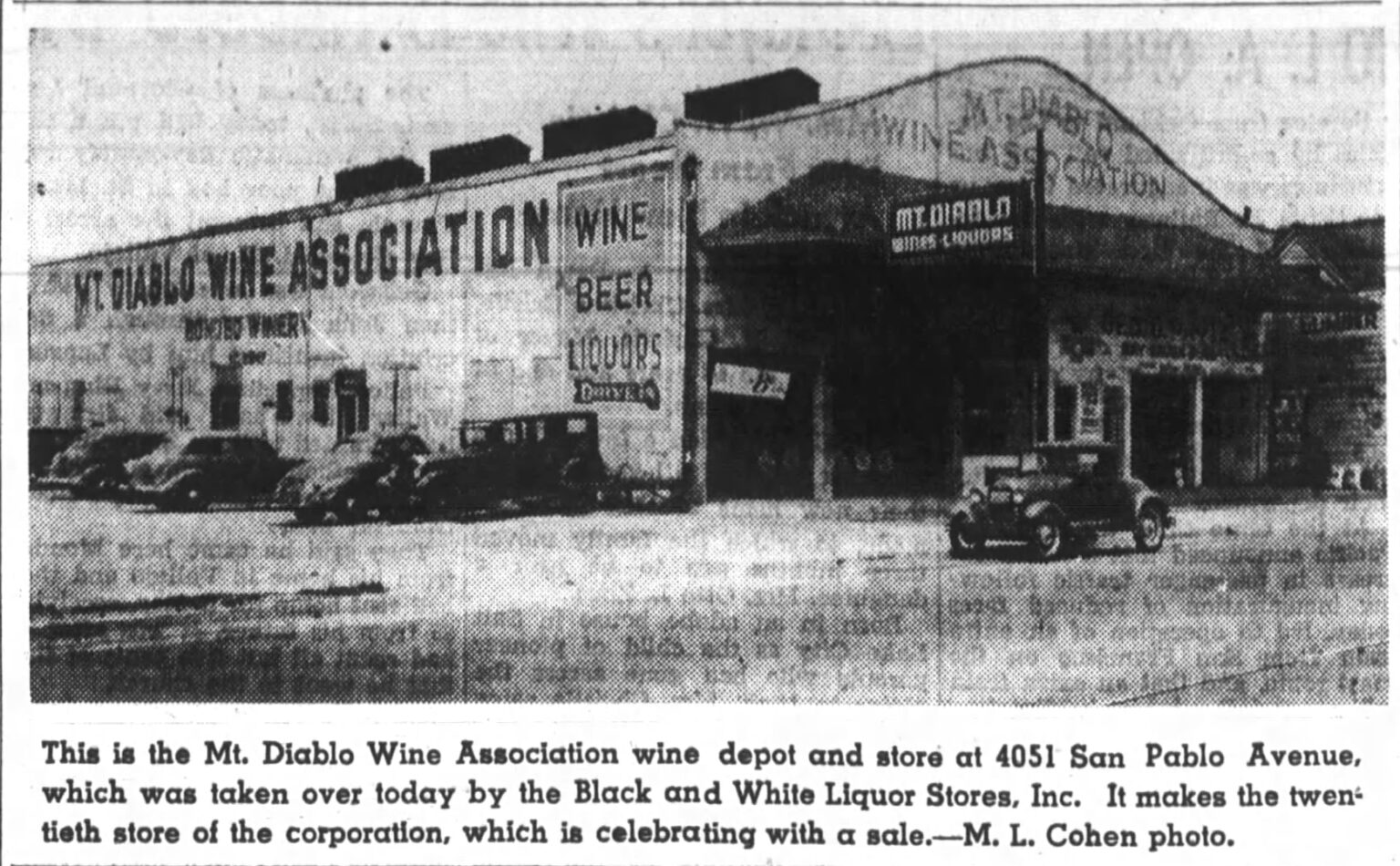 Emeryville Historical Society | Mt. Diablo Wine Association (Now B&W ...